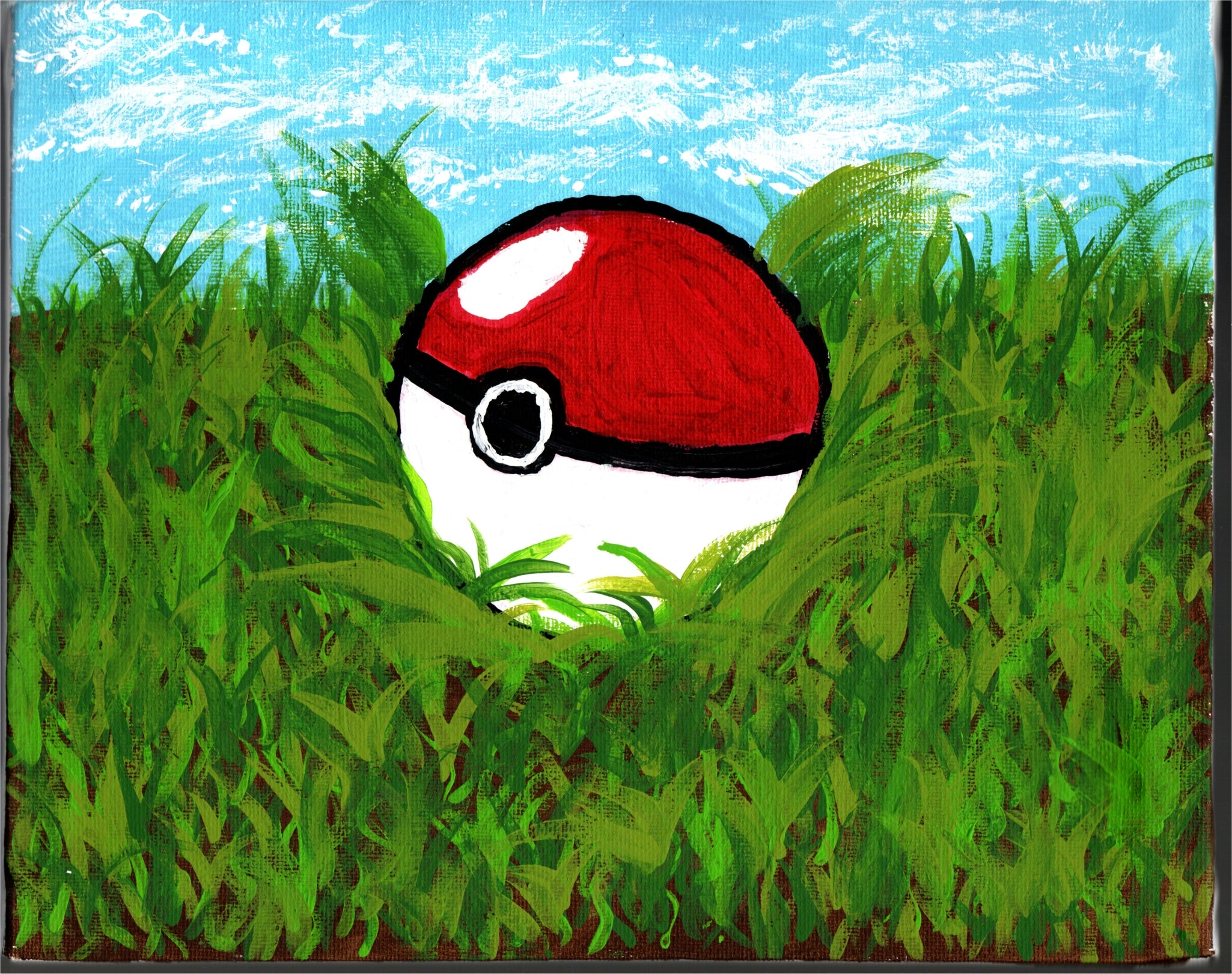 Pokemon Pokeball Acrylic Painting – Chicken Run Creations
